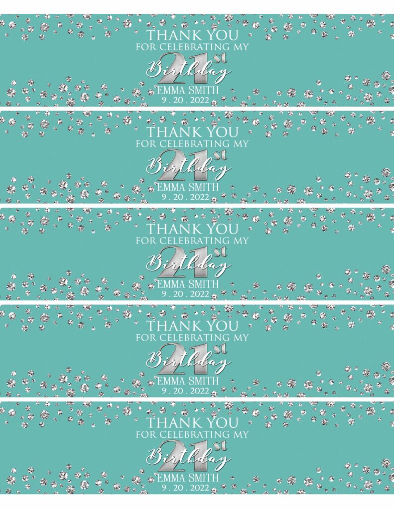 NEW Tiffany Blue Water Bottle Label, Personalized Water Bottle Label ...