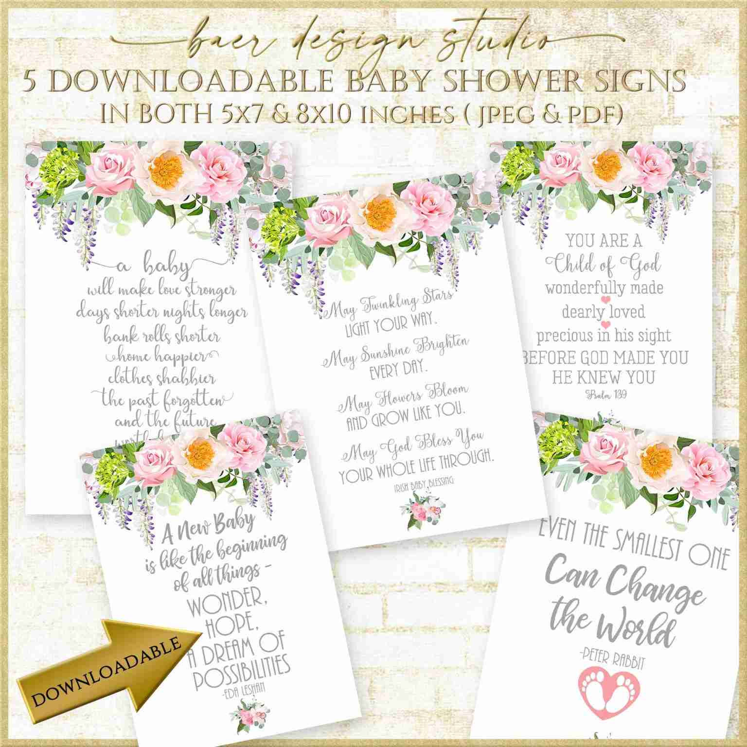 NEW Printable Baby Quotes Signs for Baby Shower, Instant Download Sweet ...